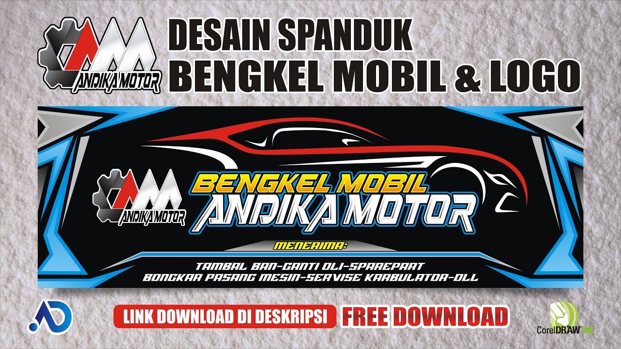 DESAIN SPANDUK BANNER BENGKEL MOBIL (Free Download) File CorelDRAW ...