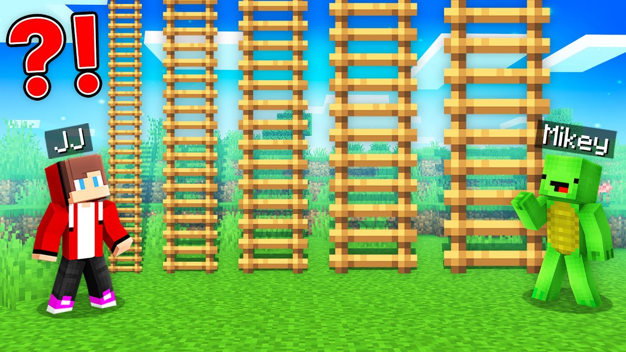 JJ and Mikey Found NEW LADDERS of ALL SIZES in Minecraft Maizen! - YouTube