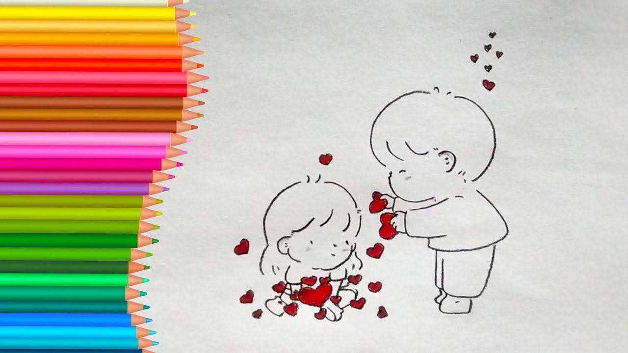 How to draw loving couple || Easy drawing ideas for beginners || Simple ...