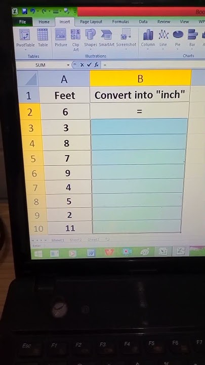Convert Feet To Inch Number Excel Work Excel Exceltutorial Shorts Short Youtubeshorts