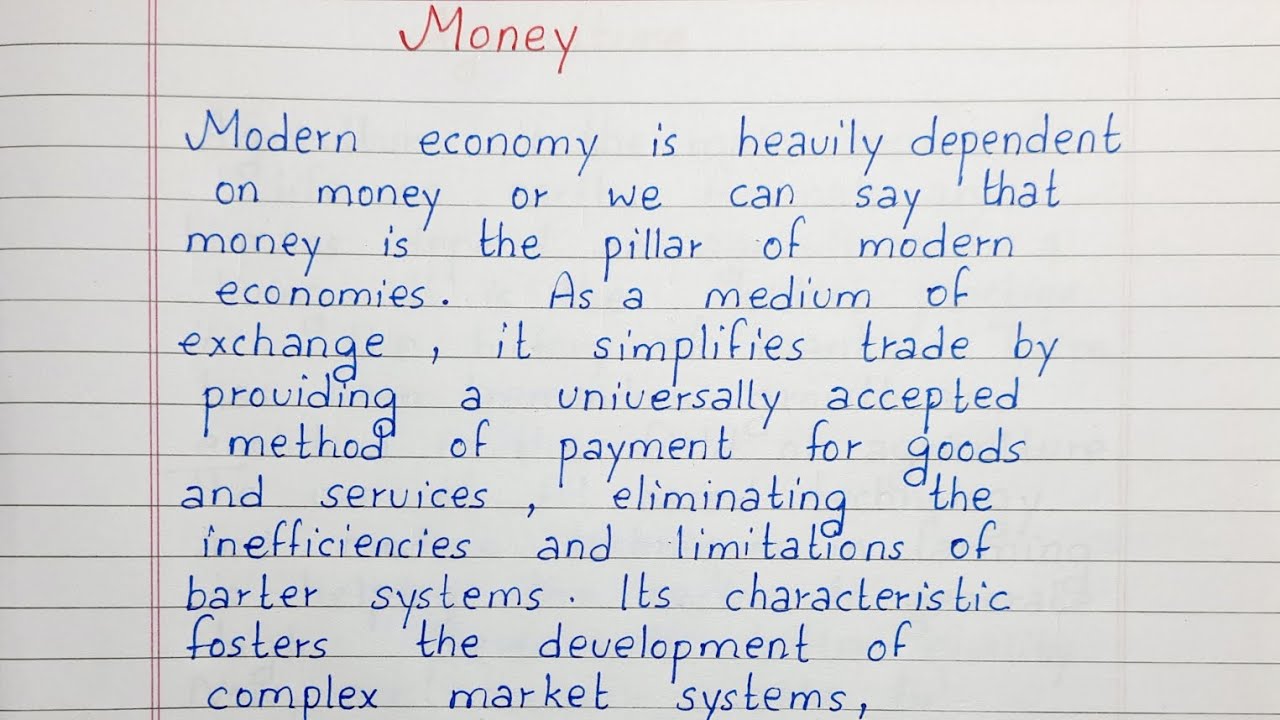 Write a short essay on Money | Essay - YouTube