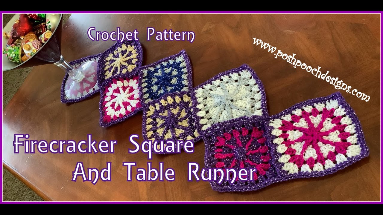 Firecracker Square And Table Runner Crochet Pattern #crochet # ...