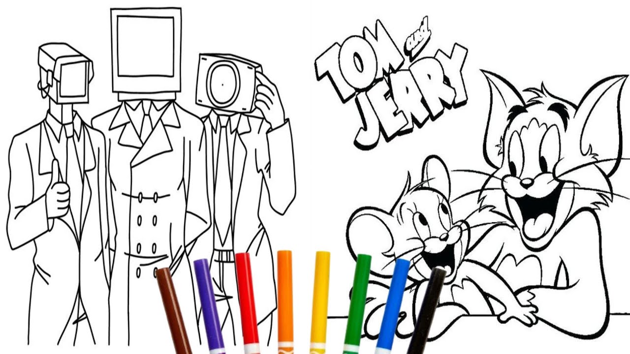 Tom and Jerry drawing | TV Man cartoon drawing |How to draw cartoons ...