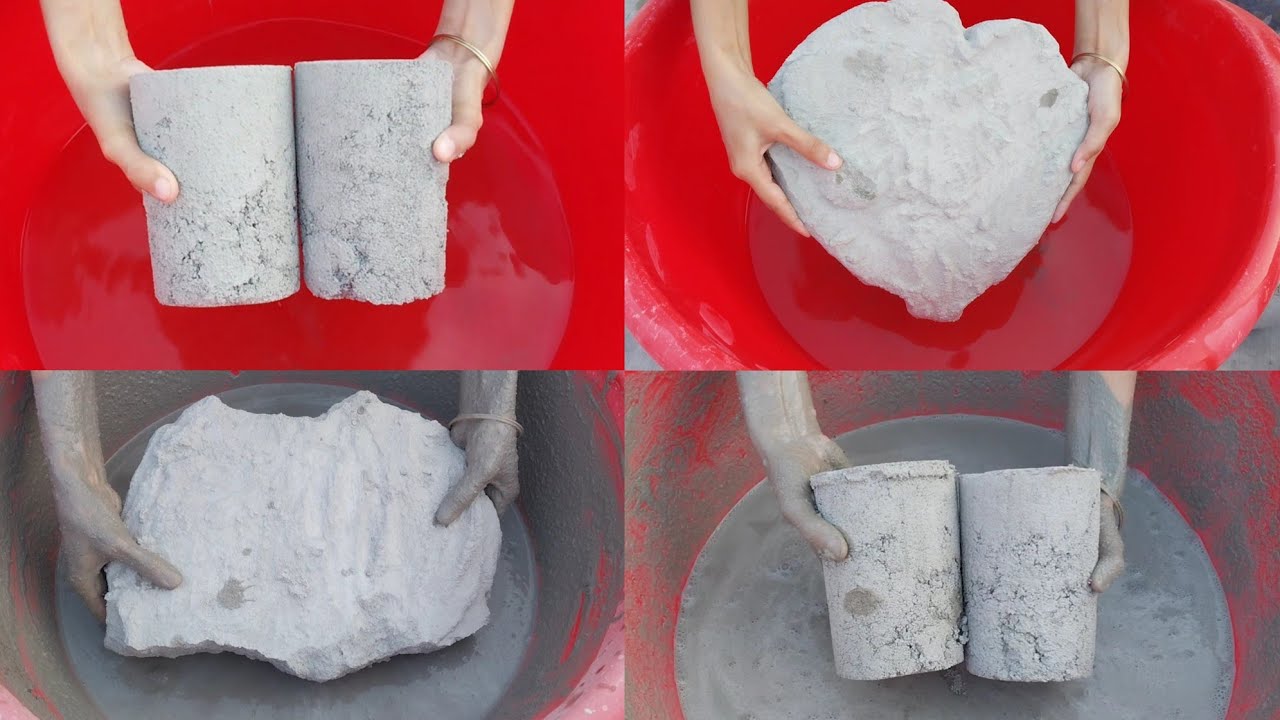 Pure dirt huge slabs+Cylinder shapes dipping&crumbling in water ️ - YouTube