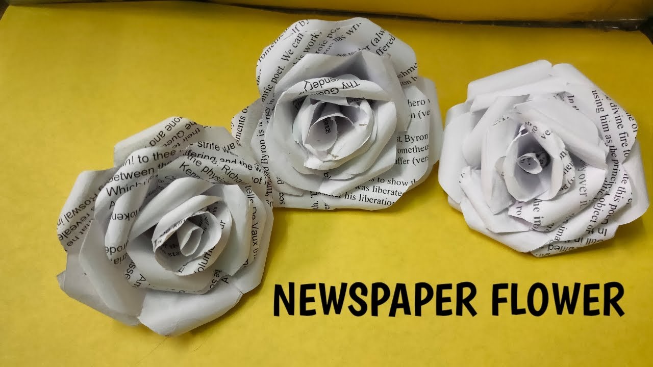 How to make newspaper rose - YouTube