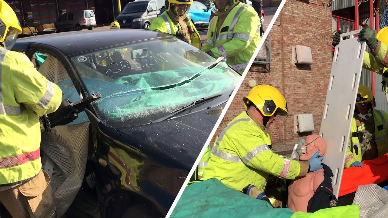 How UK Fire Fighters rescue drivers from road traffic collisions - YouTube