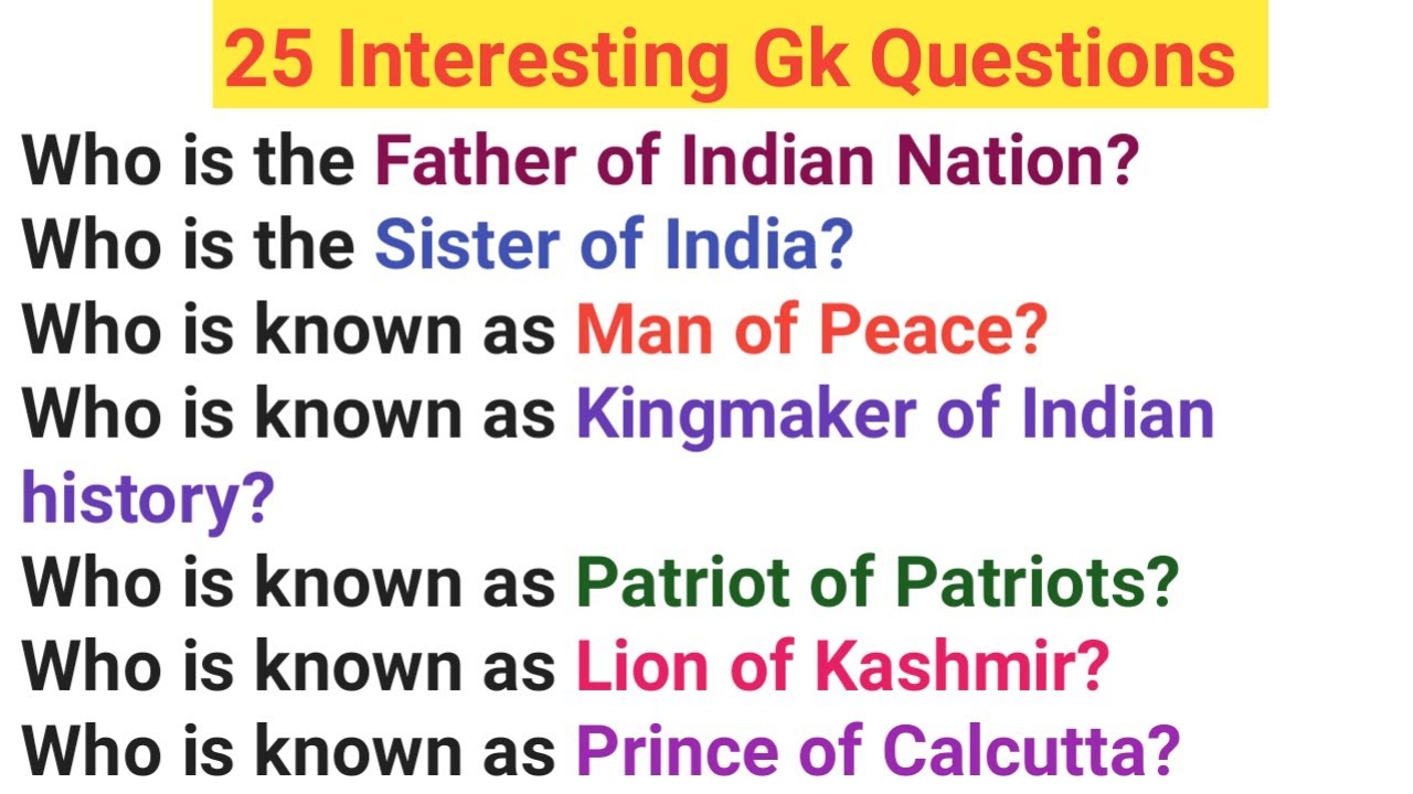 25 Most Interesting Gk question and answers|Gk video#19 ...