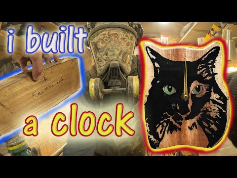 NEW PROJECT I Built A Cat Clock Router Carving Woodworking Step by Step DIY First Time Trying