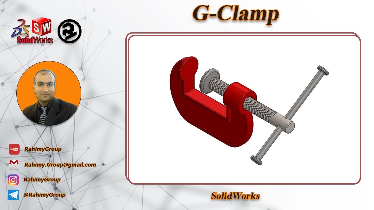 How to create G-Clamp (C-Clamp) in SolidWorks? / چگونه یک گیره دستی در ...