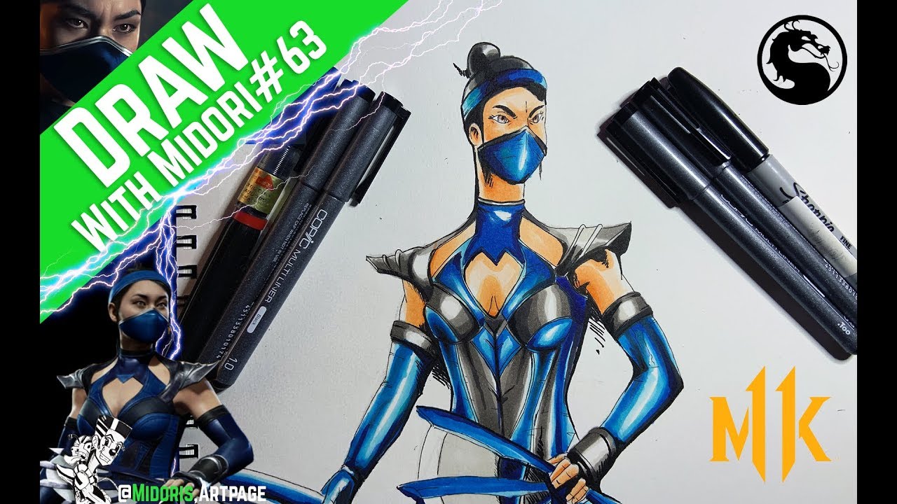 Lets Draw Mortal Kombat 11's Kitana-Hidden Facts inside! - YouTube