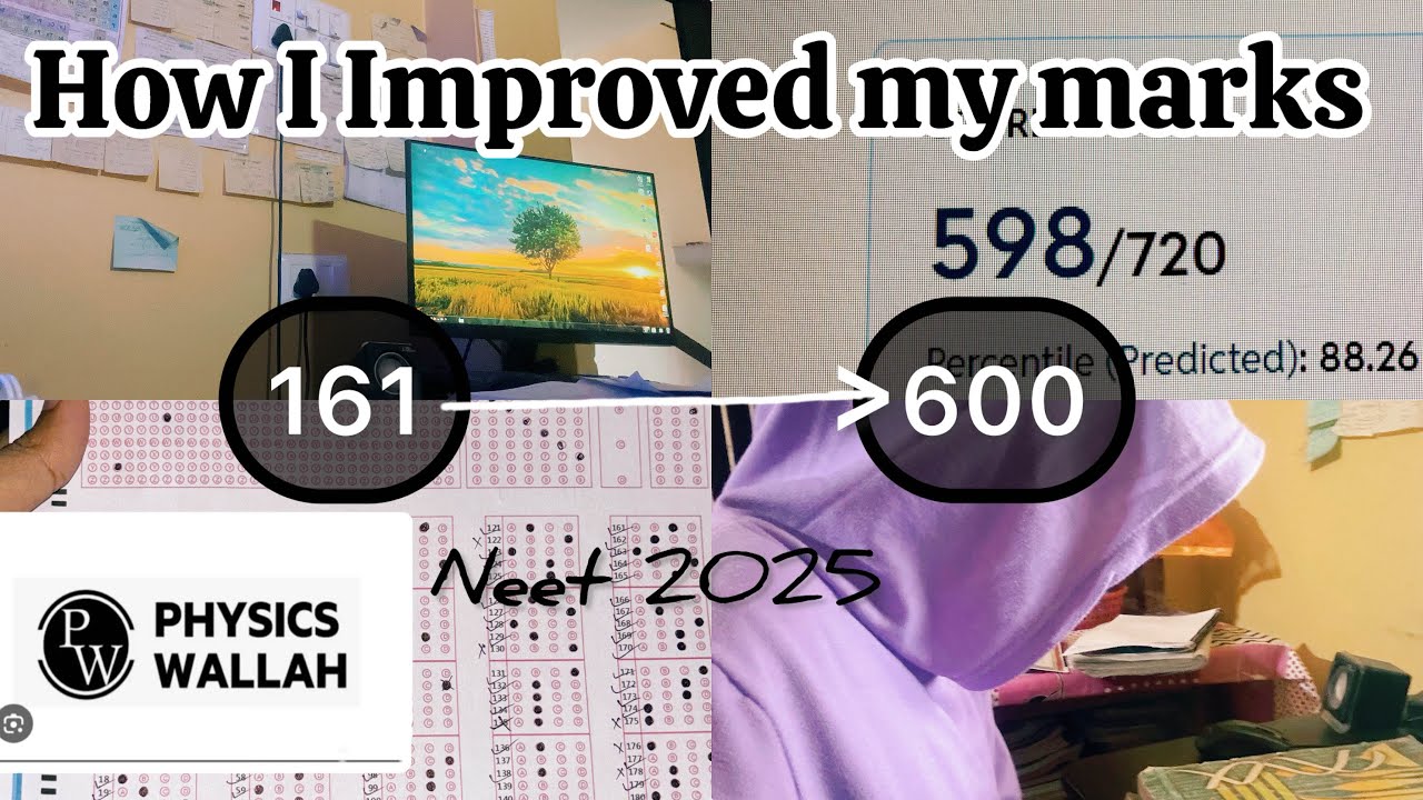 How I Improved my marks from 161 to 600|NEET 2025| study vlog| mock ...
