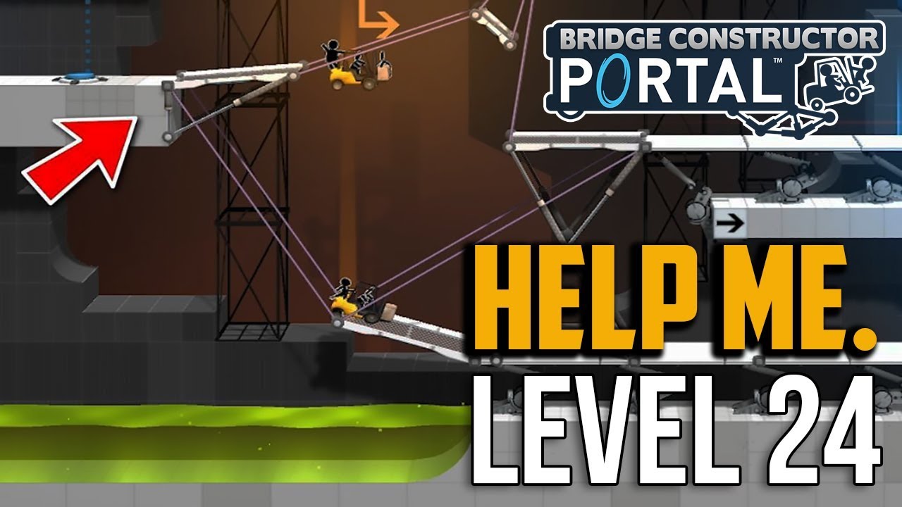 Bridge Constructor Portal : Level 24 Puzzle Solution - YouTube