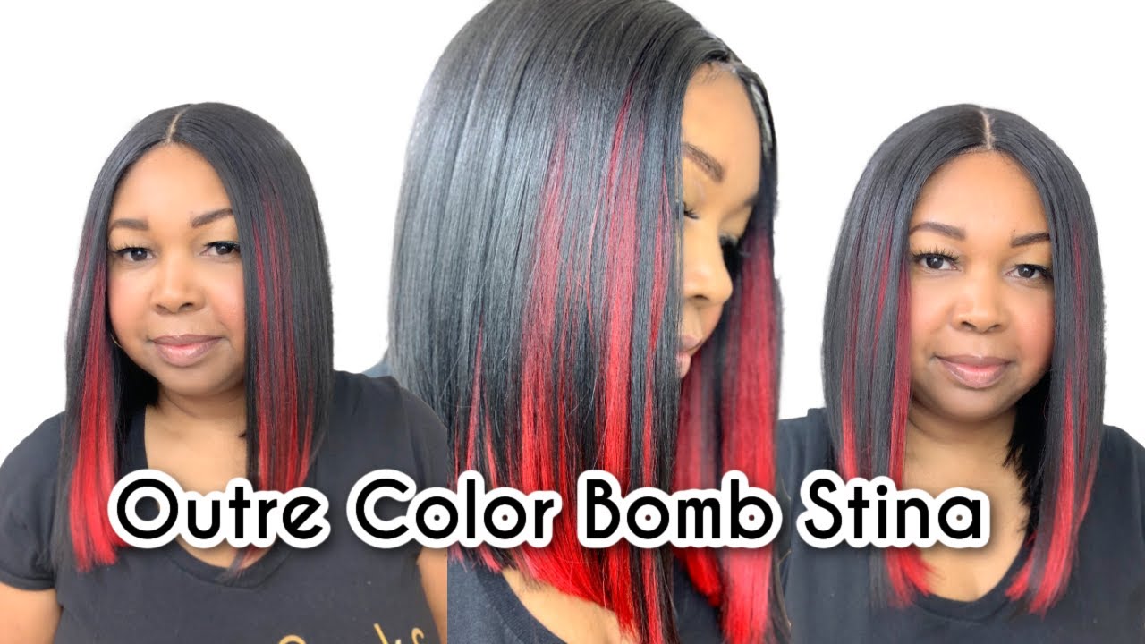 PEEK-A-BOO COLORED BOB| Outre Color Bomb Stina Wig Review - YouTube
