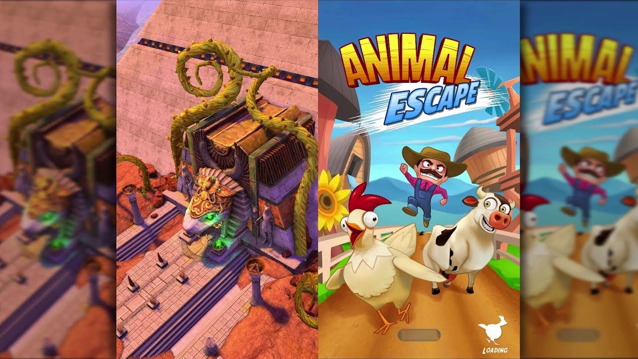 Temple Run 2 Blazing Sands Vs Animal Escape Free - Endless Run - YouTube