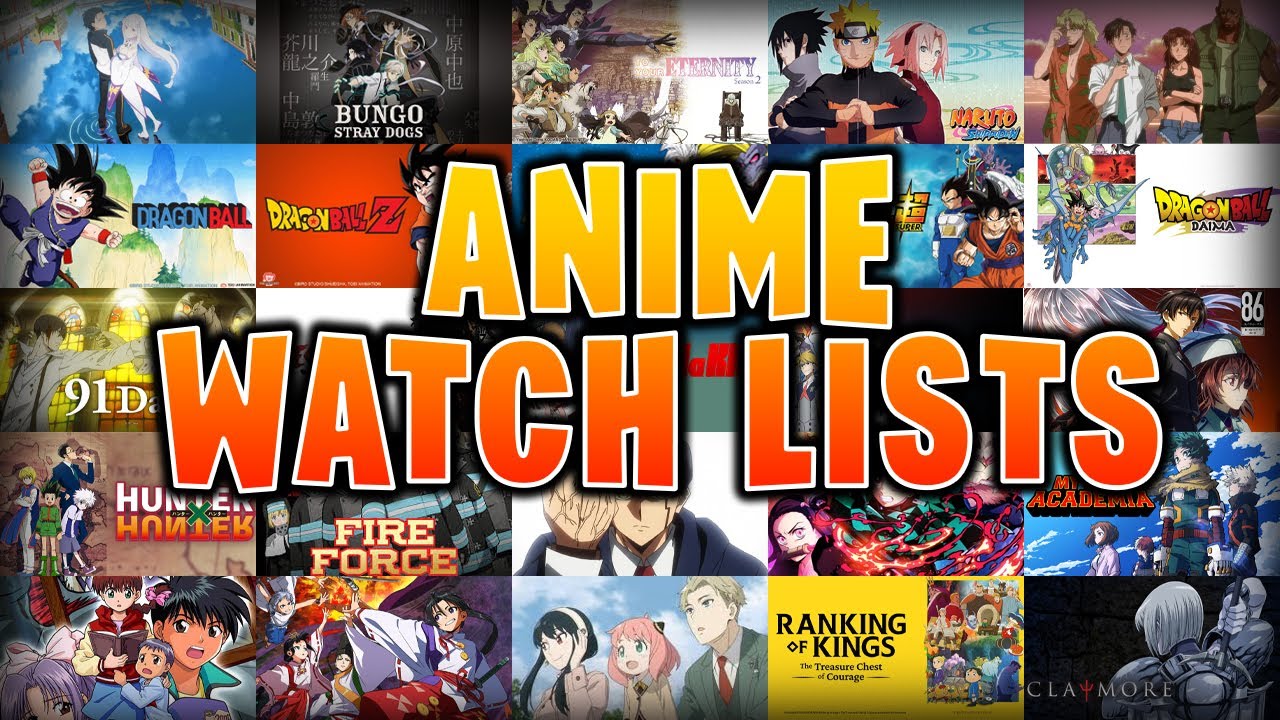My Anime watch Lists. So Far - YouTube