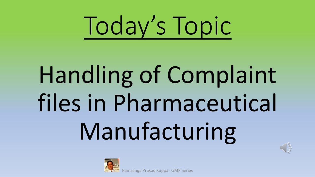 Complaints handling in Pharmaceuticals - YouTube