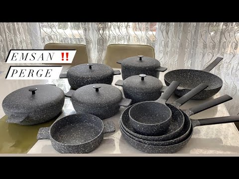 ÇEYİZ ALIŞVERİŞİ 3🌞‼️ EMSAN PERGE TENCERE VE TAVA SETİNİN HEPSİNİ ALDIM ✅