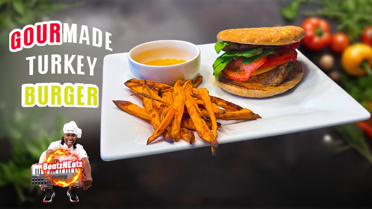 The Ultimate Turkey Burger Experience 🍔🎶 + Sweet Potato Fry Dip - YouTube