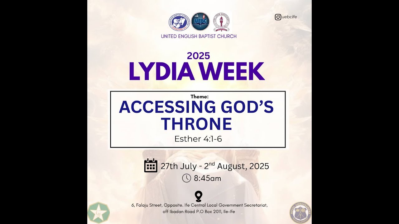 SUNDAY SERVICE (LYDIA WEEK) || 27.07.2025 || - YouTube