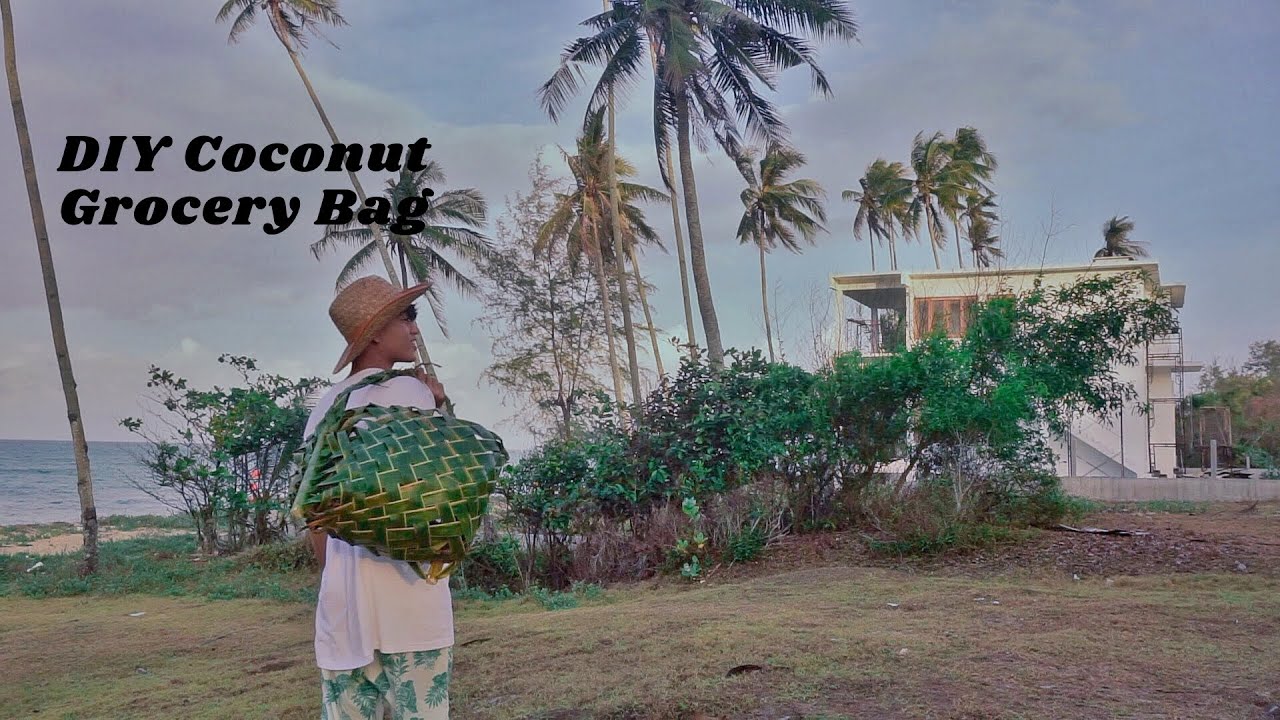 DIY Beg Daun Kelapa | DIY Coconut Grocery Bag - YouTube