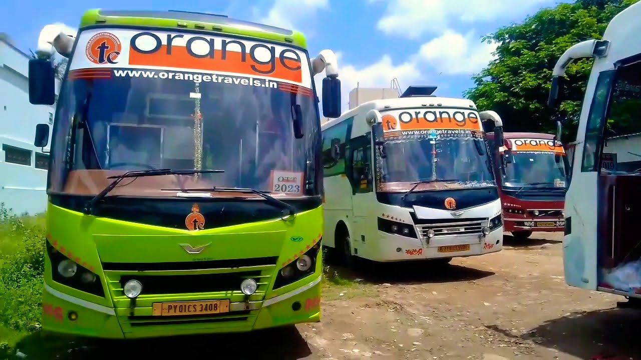 Orange Travels Bus Depot in Coimbatore... - YouTube