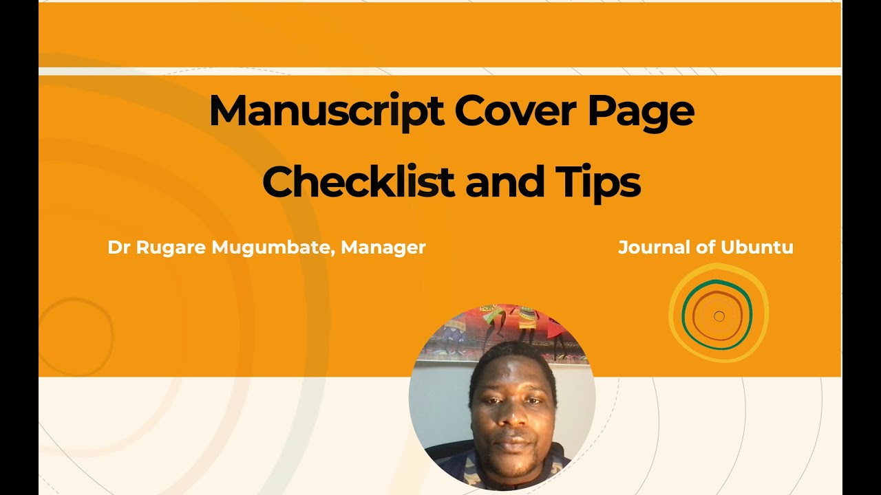 Cover Page of Journal of Ubuntu Manucripts (Checklist and Tips) - YouTube