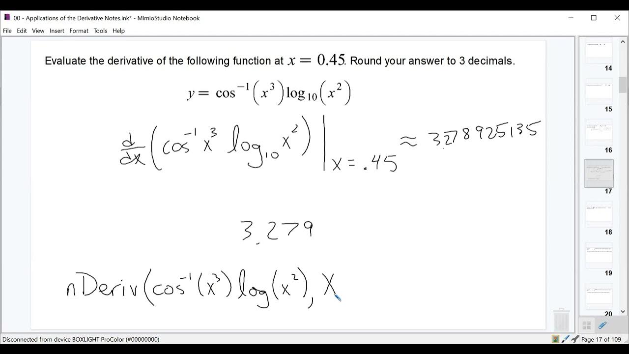 Applications of the Derivative Lecture 4 - Using Your Graphing Calculator - YouTube