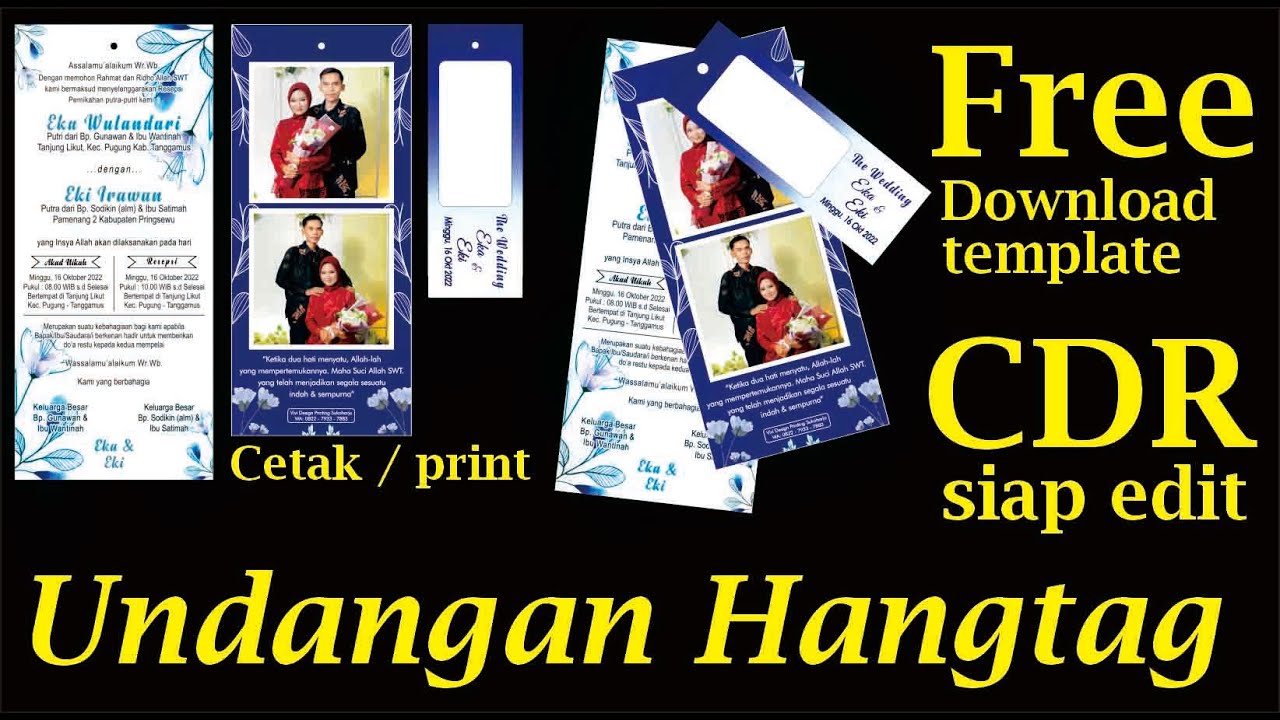 Free Wedding Invitation Card Hangtag Format CDR #undangan # ...