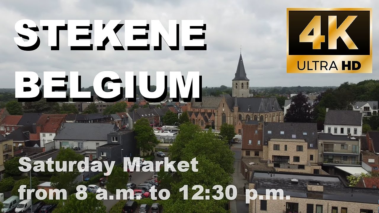 Saturday market in Stekene Belgium - Drone Flight - YouTube