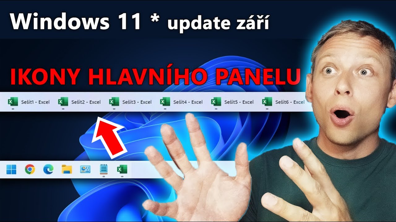 Windows11 update - Zrušení seskupení ikon na hlavním panelu - 22H2 build 22621.2361 - YouTube