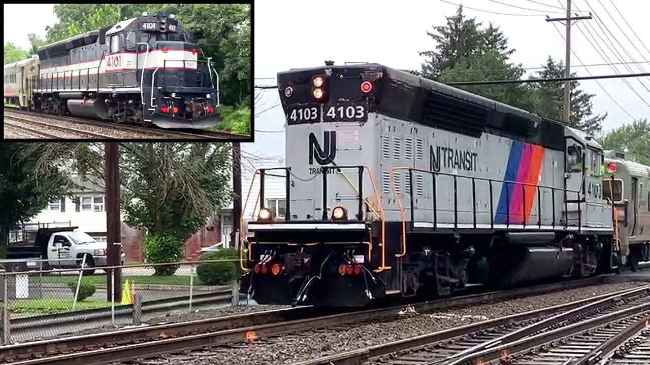 Rare NJ Transit 4103 Running Long Hood Forward Towing 4101 (NJDOT Heritage Unit) on a Disabled ...