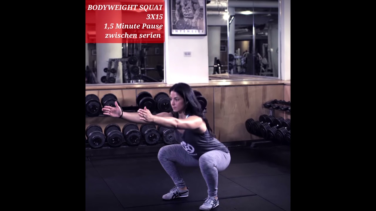 BODYWEIGHT SQUAT EXERCISE EXAMPLE - YouTube