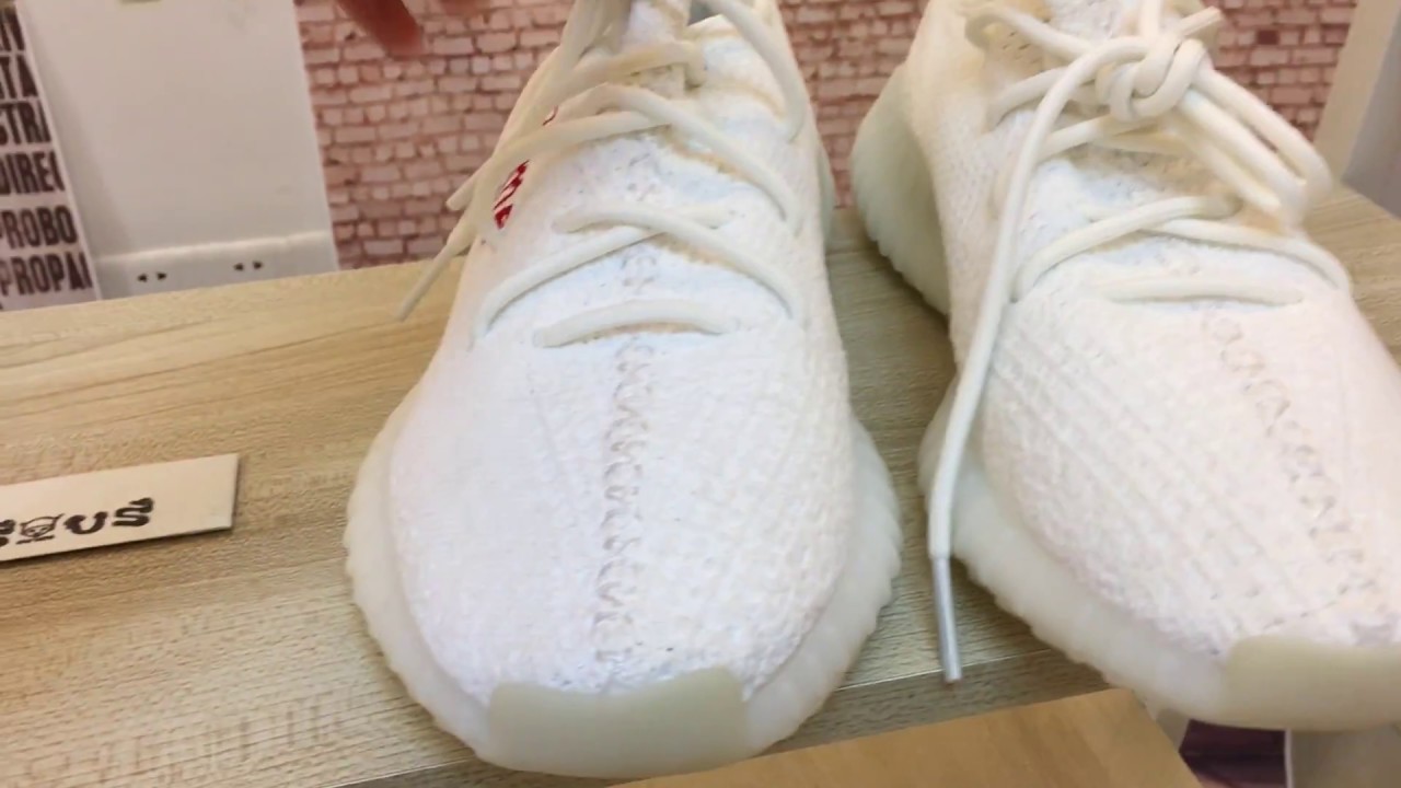 Supreme X Yeezy 350 V2 white red review - YouTube