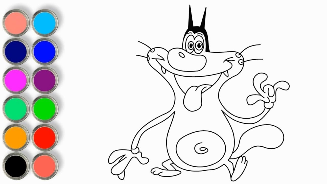 how to draw Oggy l oggy drawing l colorful 💚💜 drawing l drawing for ...