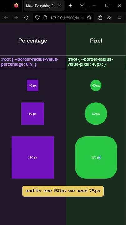 Get Perfect Circle With Only One Value Border Radius Htmlcss Css Coding Webdesign Html 
