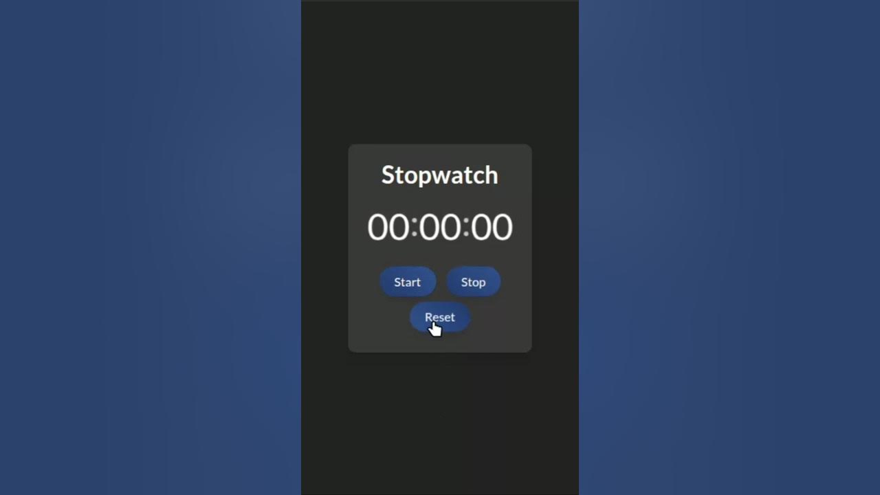 Stopwatch | | HTML, CSS & JAVASCRIPT. - YouTube