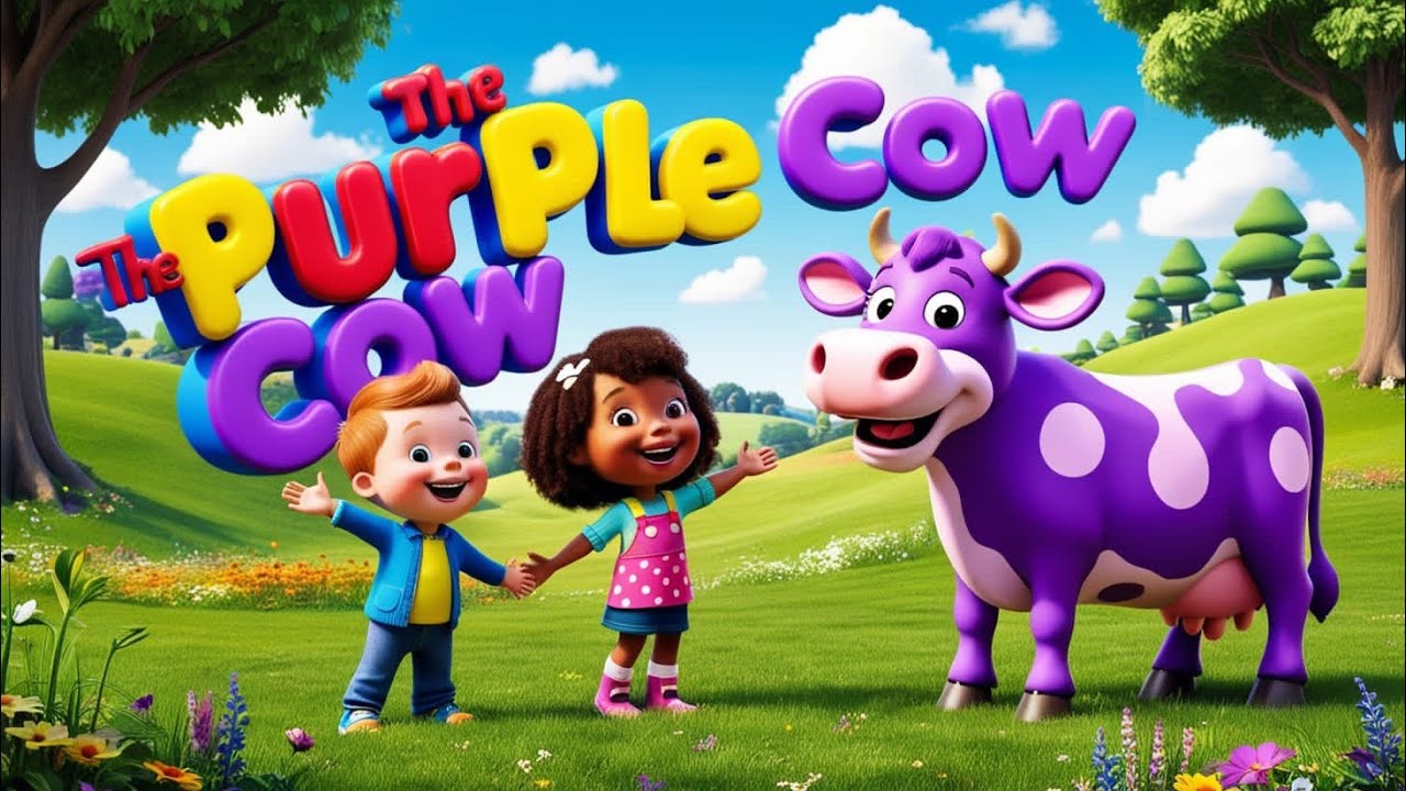 "🎶 The Purple Cow Song: Fun & Interactive Nursery Rhymes for Kids! 🐄 ...