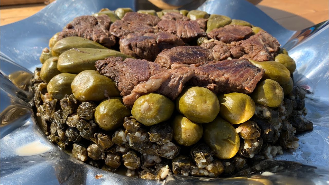 Authentic Lebanese Lunch at Bustan Zarife: Wara2 3arish - YouTube