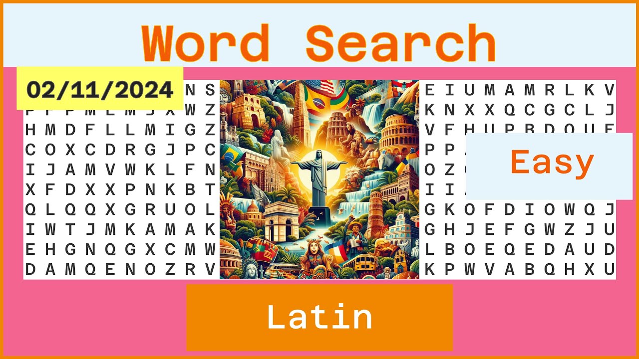 Word Search Easy - Latin - 02/11/2024 - YouTube