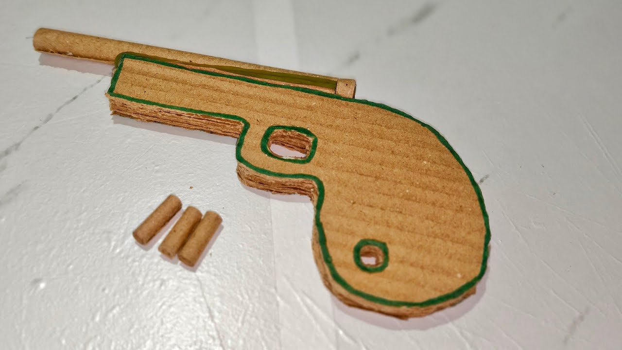 How to make Cardboard Gun That Shoots | Rubber Band Gun - YouTube