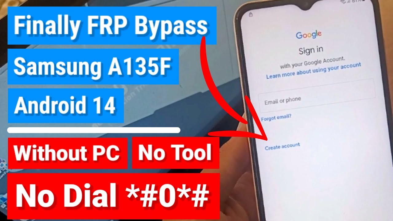 Finally Samsung A135F FRP Bypass Android 14 | Without PC - YouTube