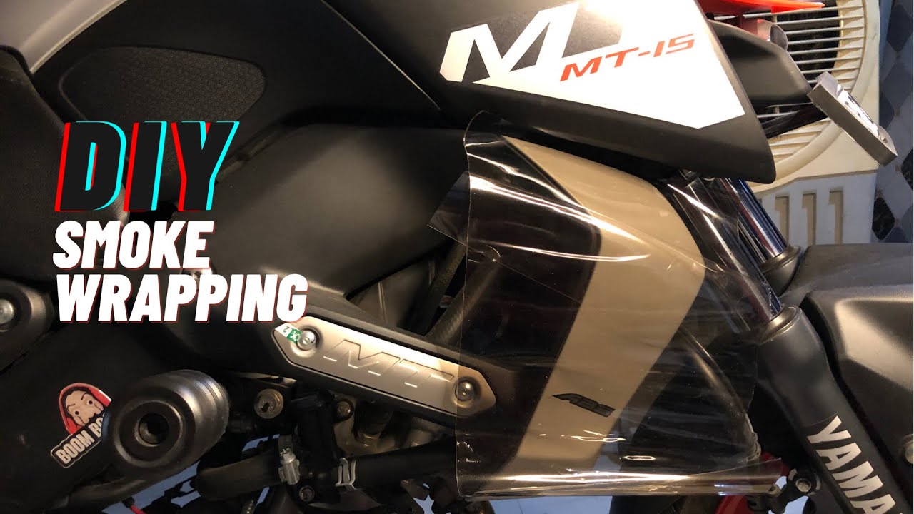 Smoke wrapping YAMAHA MT 15 | DIY | PS MOTOTUBE - YouTube