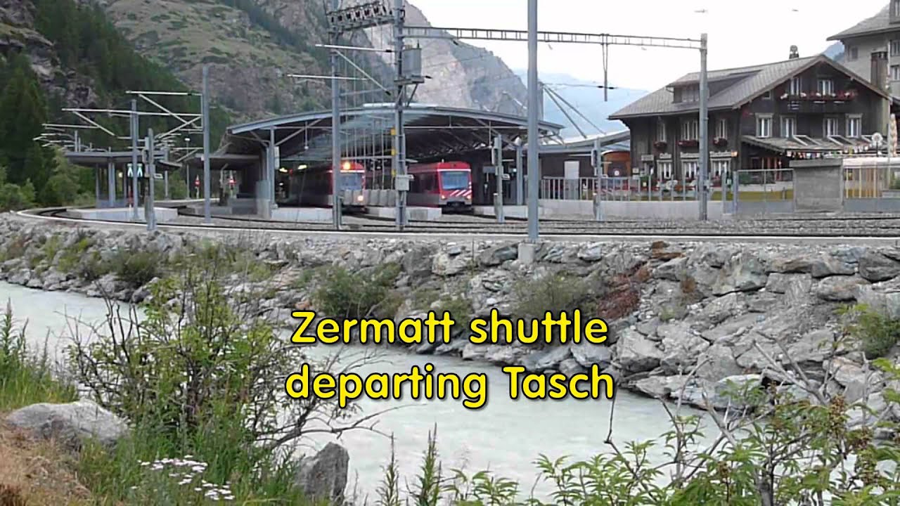 Swiss trains vol 9 - Zermatt shuttle at Tasch.mp4 - YouTube