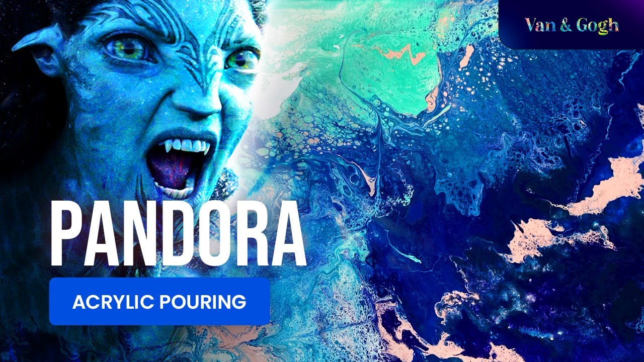 Painting the beauty of Pandora - Avatar theme acrylic paint - Fluid Arts by Vanandgogh -#avatar2 ...
