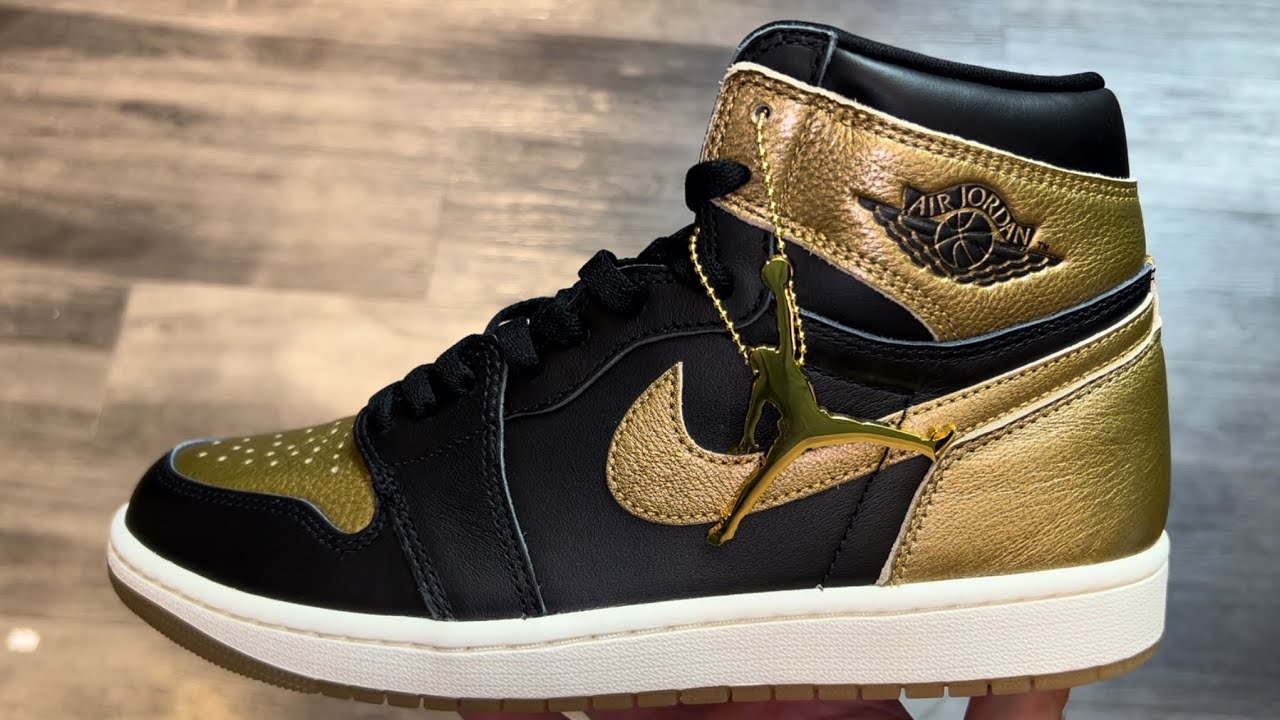 Air Jordan 1 High OG Black Metallic Gold Retro Shoes - YouTube