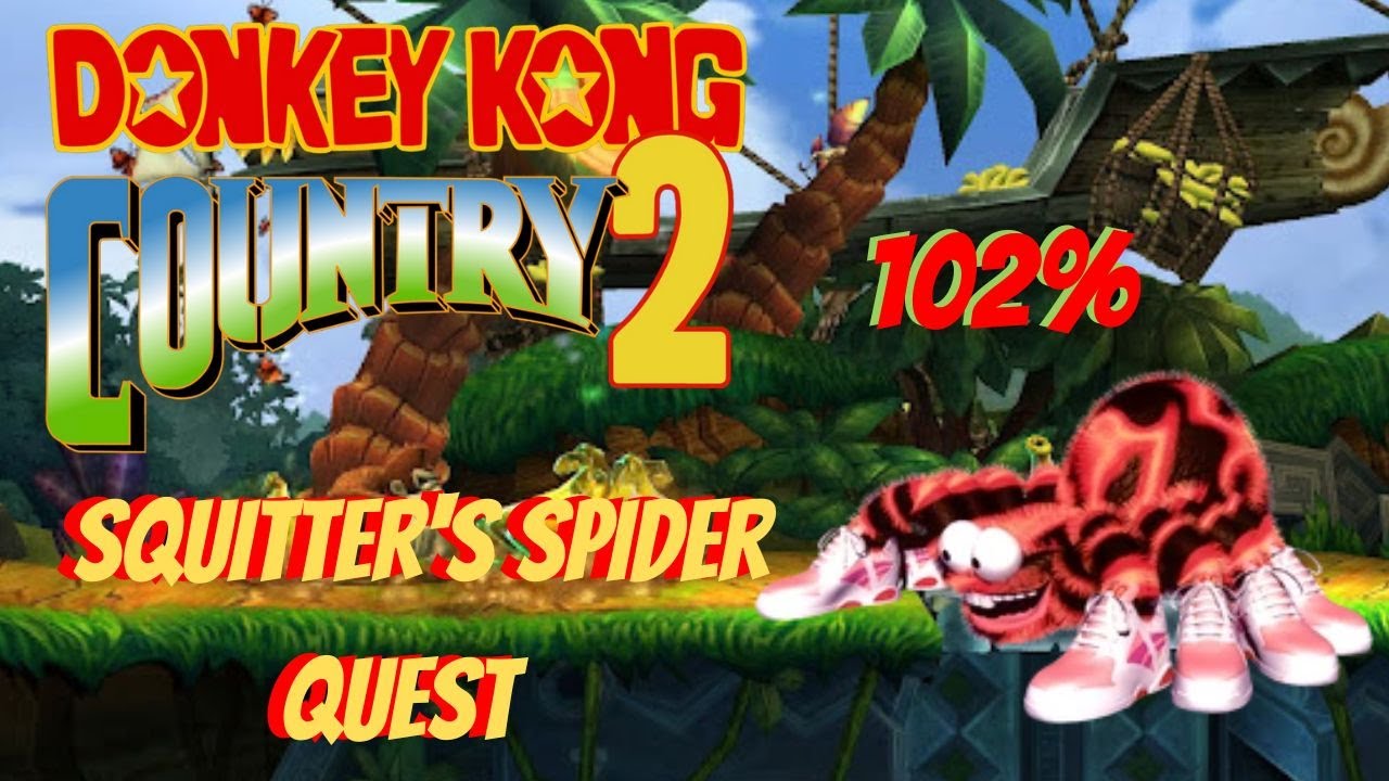 Donkey Kong Country 2 Squitter's Spider Quest - Detonado 102% - YouTube