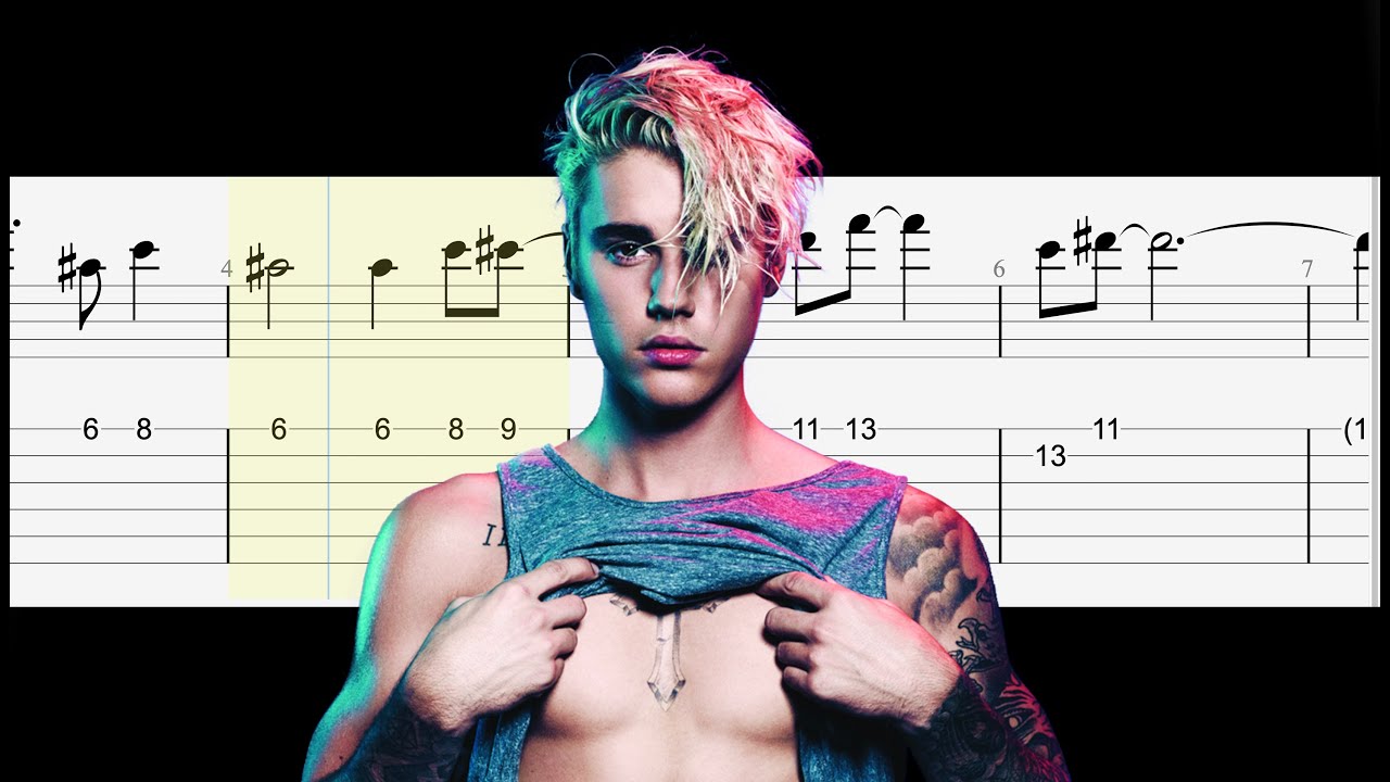 Justin Bieber - Ghost (Guitar Tutorial) Tabs With Sheets - YouTube