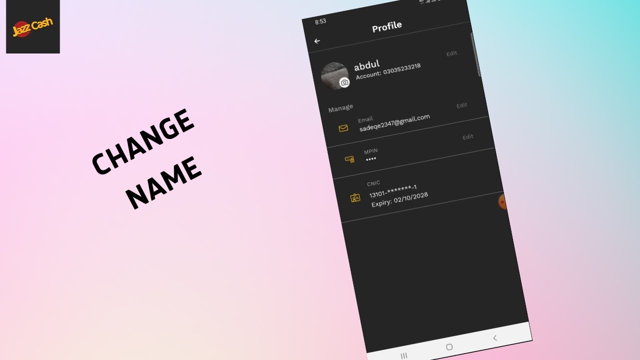 How To Change Name In JazzCash YouTube how-to-change-name-in-jazzcash-youtube