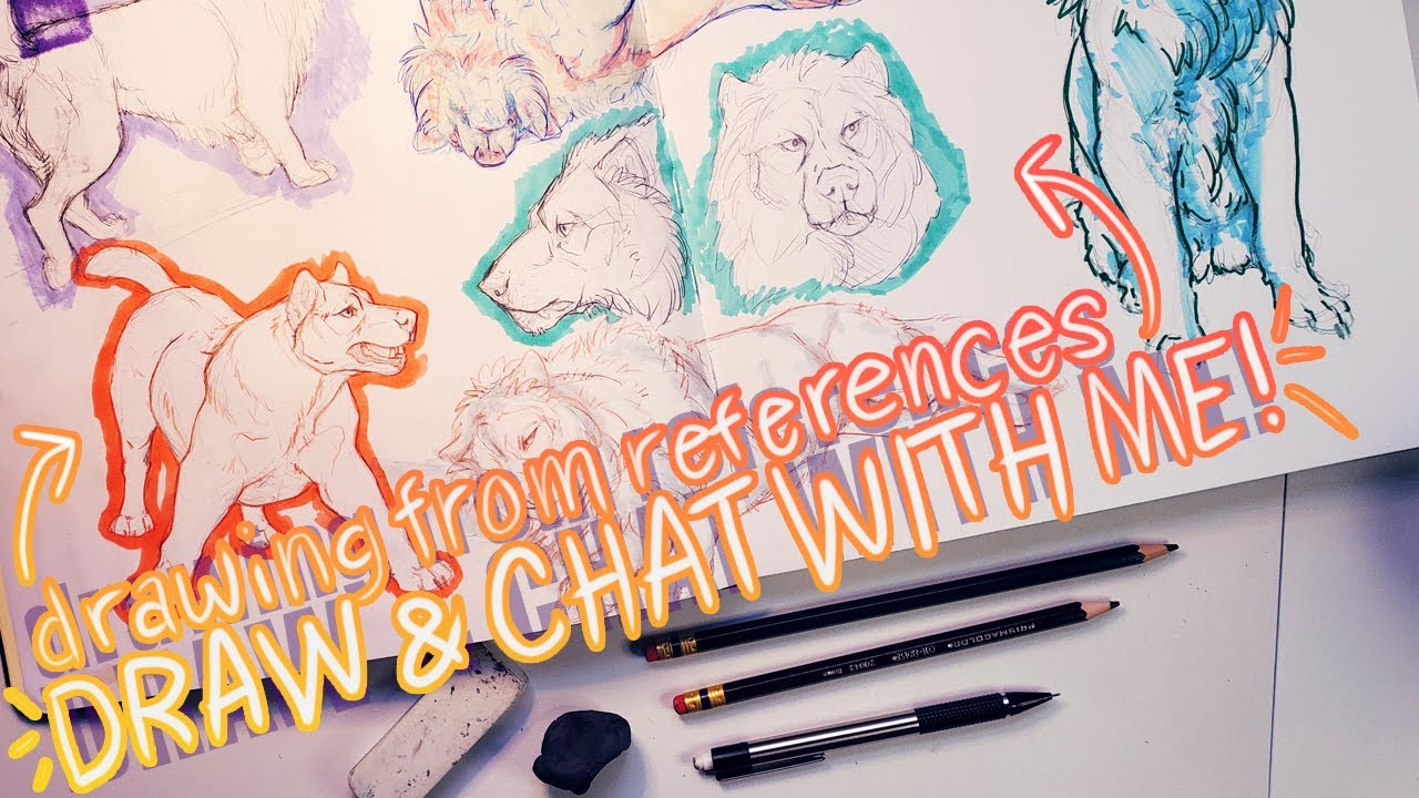 Draw With Me! Chatting while sketching BEAR DOGS! - YouTube