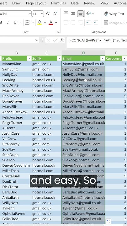 Master Excel's CONCAT Function in Less Than a Minute! # #excel #spreadsheets #googlesheets # ...